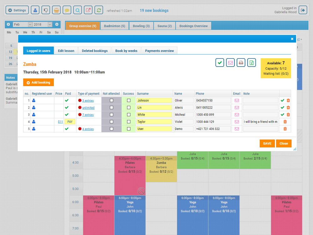 Features | Online booking system YEP!Booking